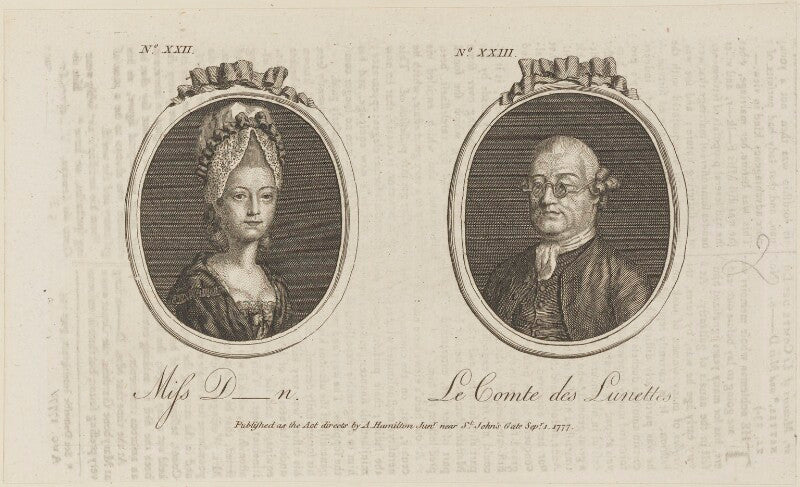 'Miss D-n and Le Comte des Lunettes' (Miss Dawson) Portrait Print ...