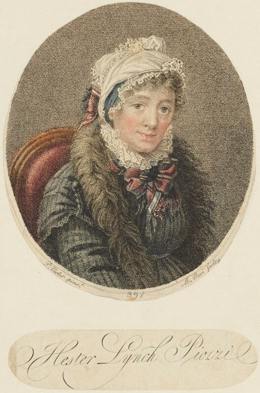 Hester Lynch Piozzi (née Salusbury, later Mrs Thrale) Portrait Print ...