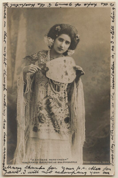 Marie Dainton as Mrs Pineapple in 'A Chinese Honeymoon' Greetings Card ...