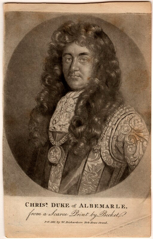 Christopher Monck, 2nd Duke of Albemarle Greetings Card – National ...