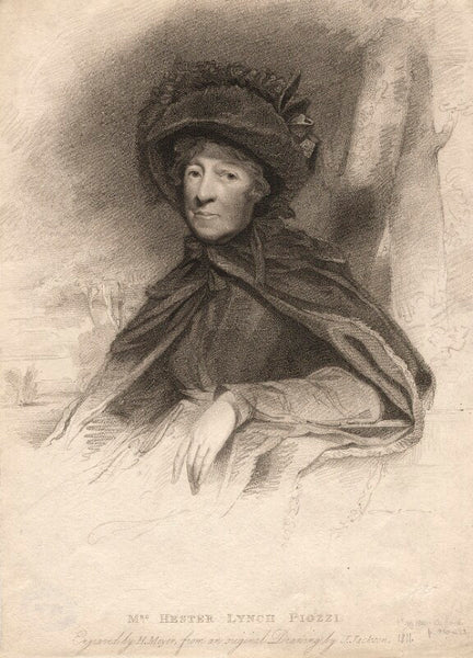 Hester Lynch Piozzi (née Salusbury, later Mrs Thrale) Portrait Print ...