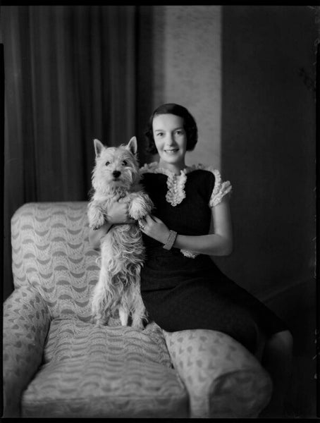 Maisie Esther (née Bigsby), Lady Nugent with her dog Greetings Card ...