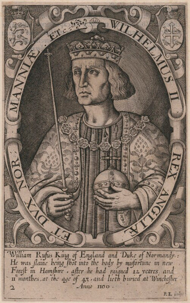 Fictitious portrait of King William II ('Rufus') Greetings Card ...