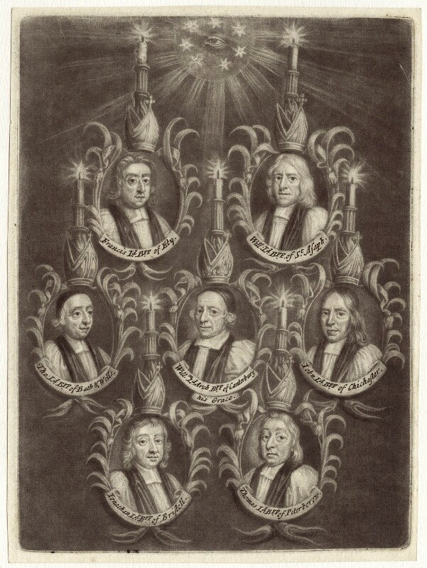 The Seven Bishops Committed to the Tower in 1688 Portrait Print ...