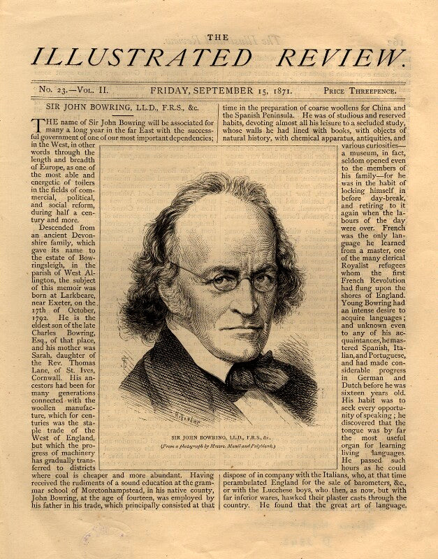 Sir John Bowring Portrait Print – National Portrait Gallery Shop